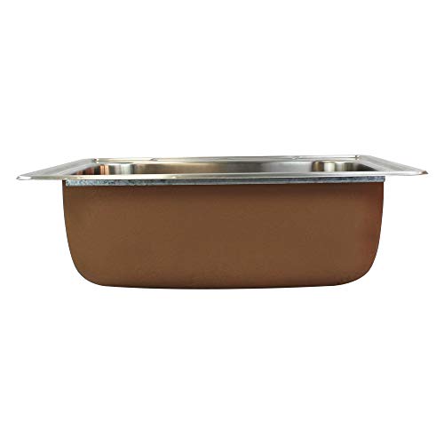 Transolid CTSB25228-3 Classic Single Bowl Kitchen Sink, 22 1/64" L x 25" W x 9" H, Brushed Stainless Steel