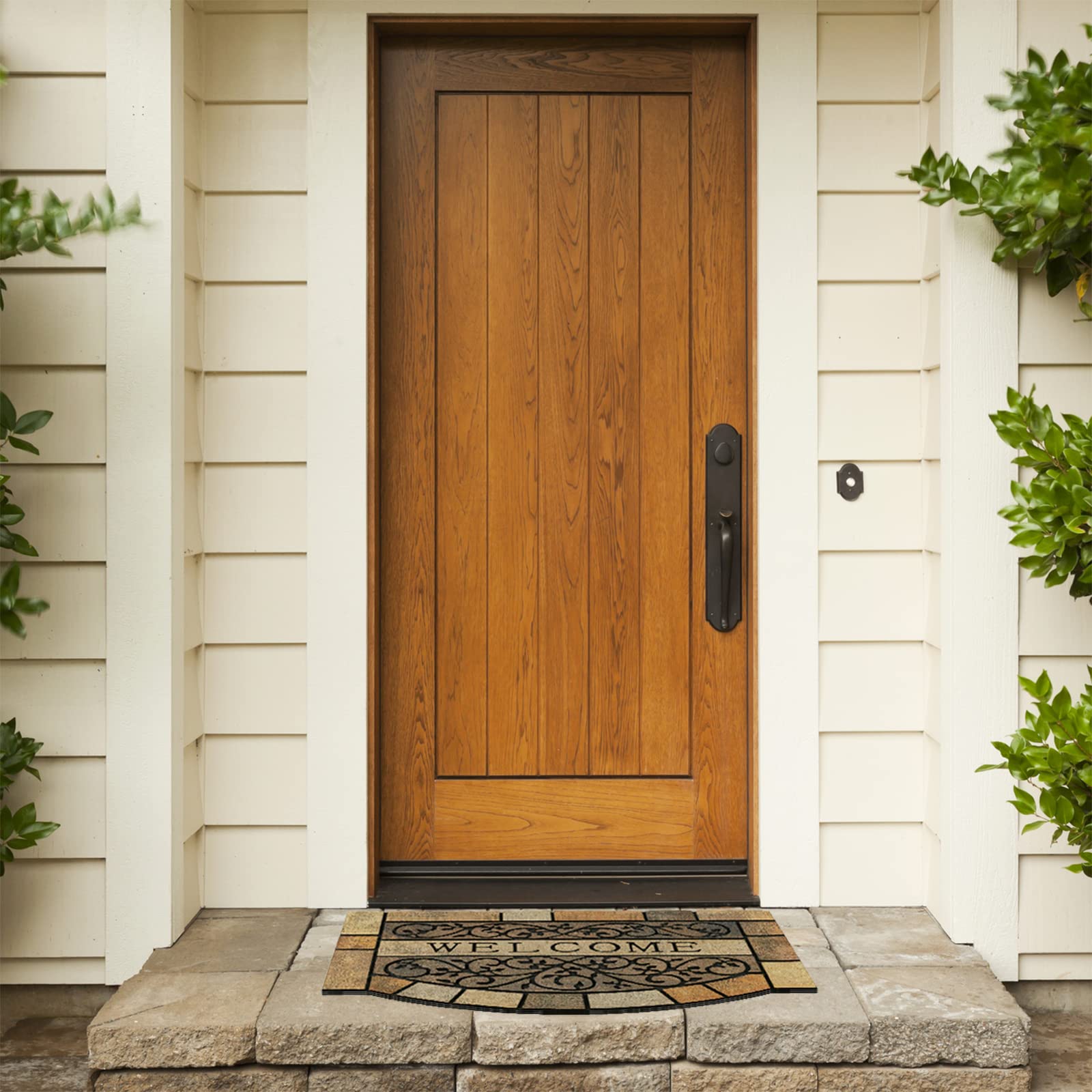 CHICHIC Entrance Door Mat Large 24 x 36 Inch Entry Way Doormat Front Door Rugs Outdoors Heavy Duty Welcome Mat, Non Slip Rubber Back Low Profile for Garage, Patio, High Traffic Area, Vine
