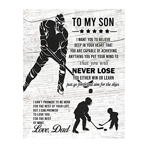 Win or Learn - Hockey Motivational Wall Art, Inspirational Typographic Sports Wall Decor Print Ideal For Home Decor, Boys Bedroom Decor or Living Room Decor, Great Keepsake Gift, Unframed - 11x14