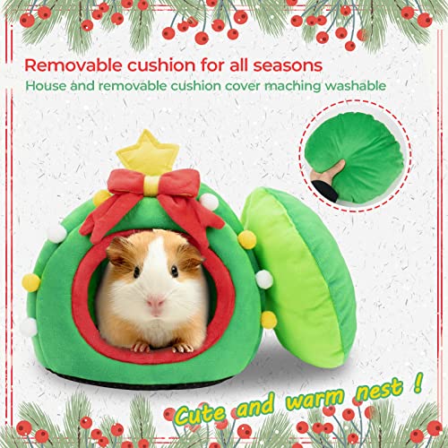 YUEPET Guinea Pig Beds Small Animal Hideout Warm House Washable Cage Accessories for Hamster Squirre Hedgehog Sugar Glider Rat Chinchilla(Green)