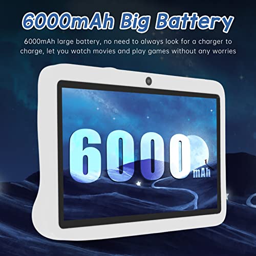 Pssopp Tablet, 5GWifi Dual Band 7 Inch Kids Tablet 100β240V 4G 128G (White)