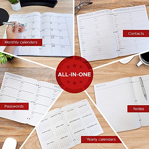 PlanAhead Home/Office 2-Year Large Monthly Planner, January 2023 - December 2024, 8.5 x 11 Inches (Black)