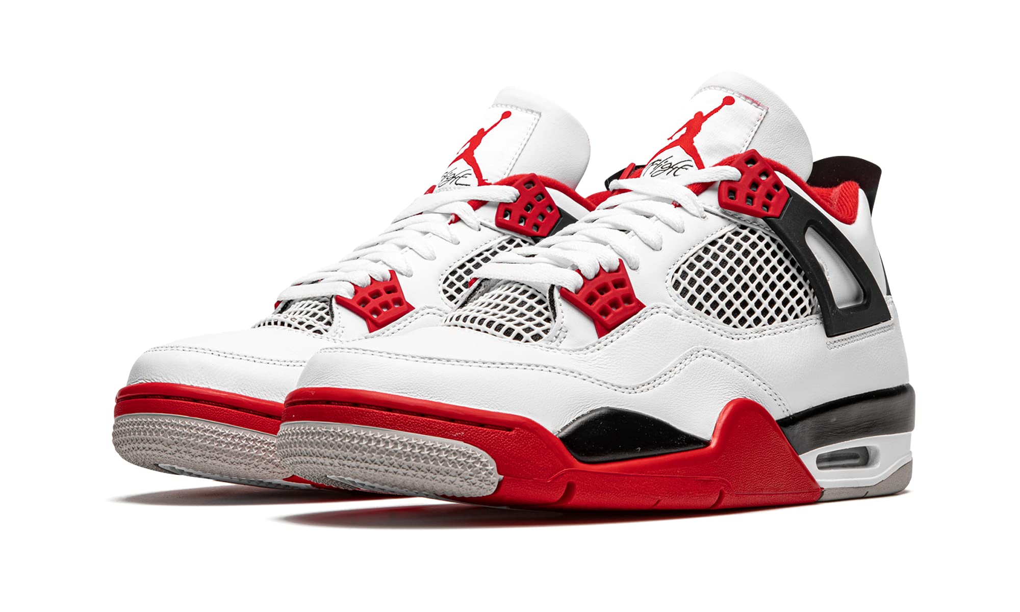 Nike Men's Air Jordan 4 Retro Fire Red 2020", White/Fire Red/Black/Tech Grey, 8.5