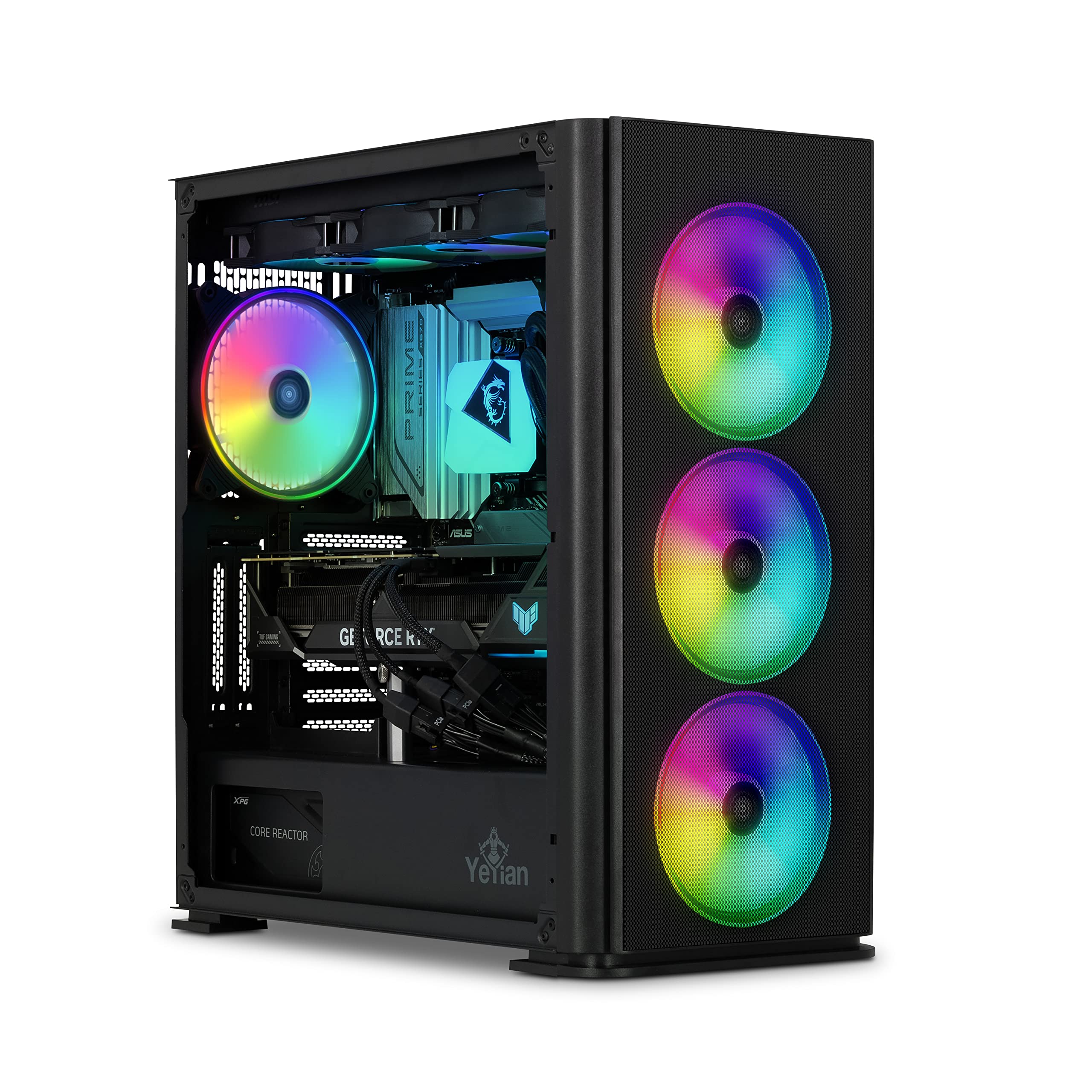 YEYIAN ODACHI Gaming PC Ryzen 9 7900X3D 5.70 GHz Desktop Computers, GeForce RTX 4080 16 GB, 32GB DDR5 5600MHz, 1TB NVMe 4 SSD,VR Ready ARGB,850W Power Supply,Win 11 Home