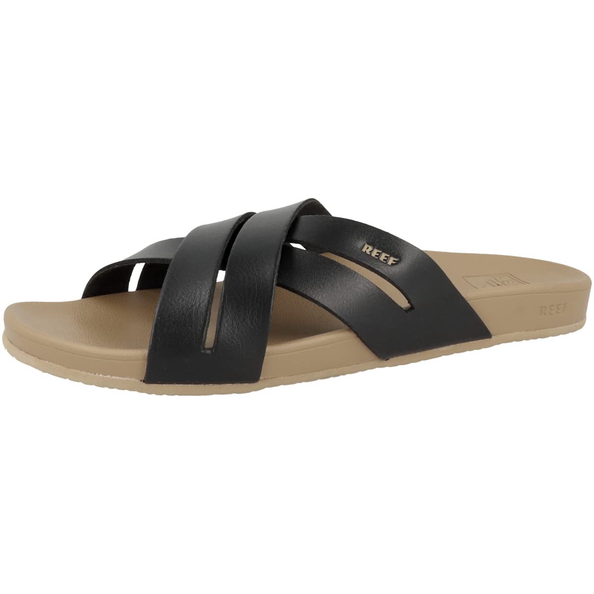 Reef Women's Cushion Spring Bloom Sport Sandal, Black/Tan, 7.5