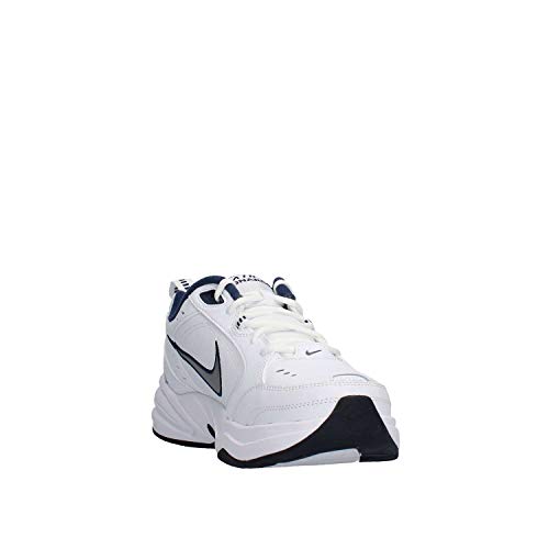 Nike Men's Air Monarch IV Cross Trainer, White/Metallic Silver/Midnight Navy, 12.0 Regular US
