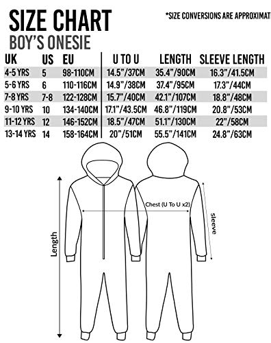 Playstation Onesie Boys All In One Camo Game Kids 13-14 Years
