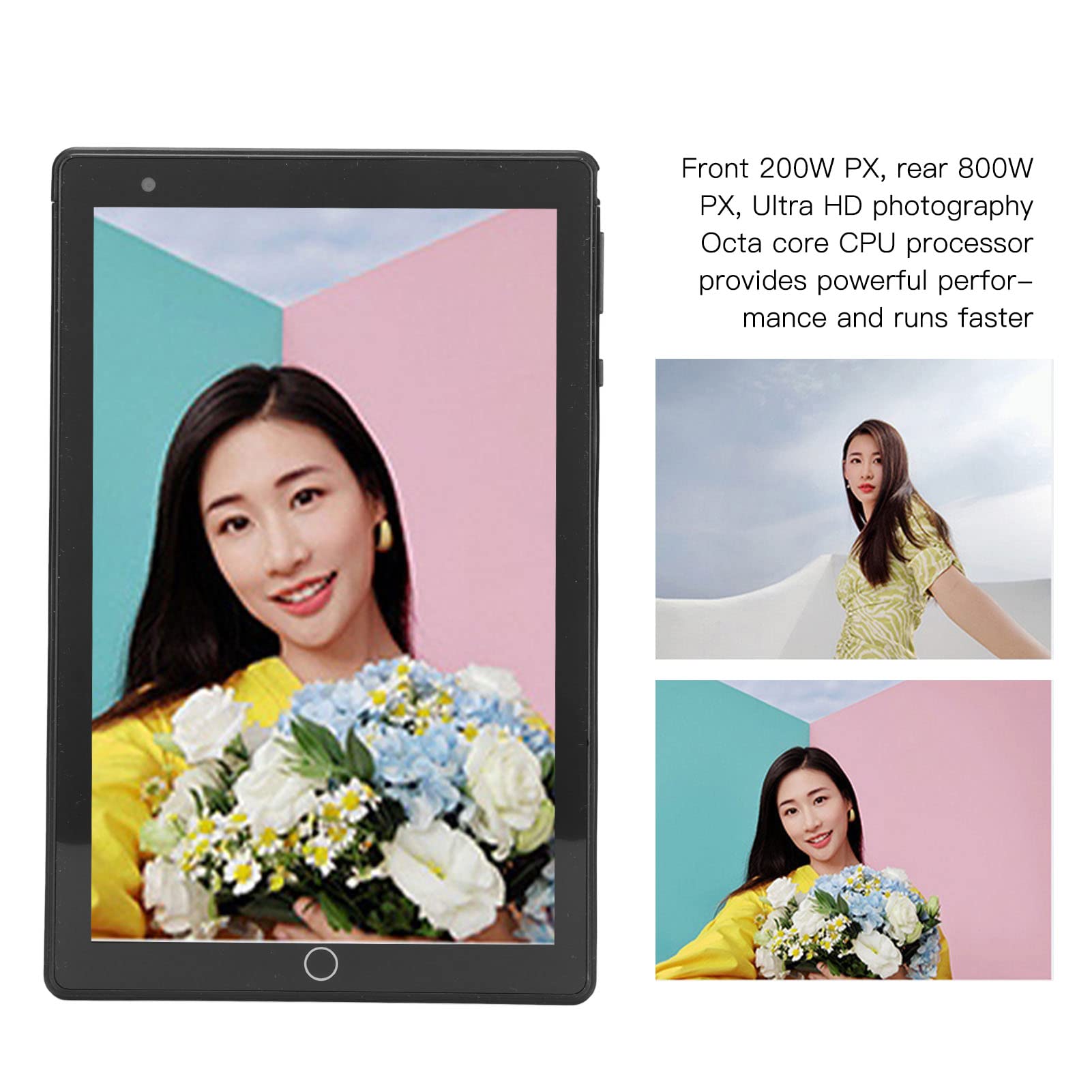 Pomya Tablet 8 Inch for 10, Octa Core Processor, 4GB 64GB Storage, Dual Camera, Sim Card Slot, WiFi, 4.2, GPS, HD Voice Call, 128GB Expand, 1920x1200 IPS