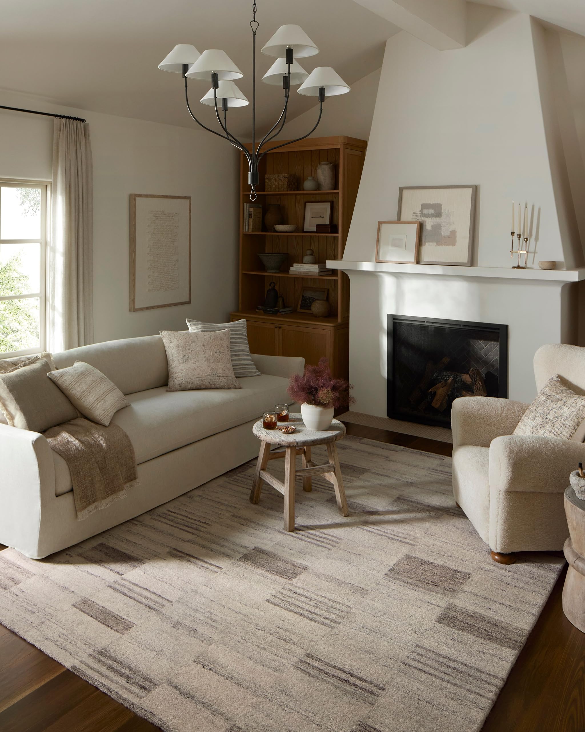 Loloi Amber Lewis x Loloi Rocky Collection ROC-01 Ivory / Silver, 9'-3" x 13', Area Rug