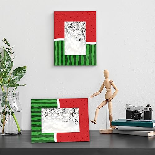 Pardick Watermelon Fruit 11x14 Picture Frame, Red Green Wooden Photo Frames for Wall Mounting or Tabletop Living Room Bedroom Home Decor