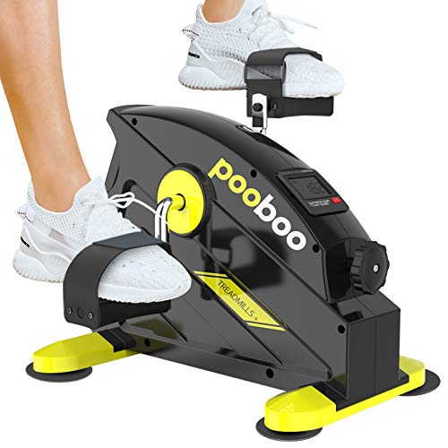 pooboo Pedal Exerciser Under Desk Bike Stationary Exercise Portable Mini Cycle Bike for Legs and Arms Exercise Bikes
