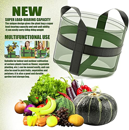 YLYYCC 3-Pack 5 Gallon Grow Bags Heavy Duty Thickened Nonwoven Plant Fabric Pots with Handles, Durable Portable Bags, Cylindrical