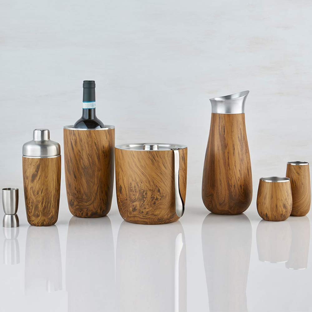 S'well Stainless Steel Wine Tumbler - 9 Fl Oz - Teakwood - Triple-Layered Vacuum-Insulated Container Designed to Keep Drinks Colder, Longer - BPA-Free Barware Accessories