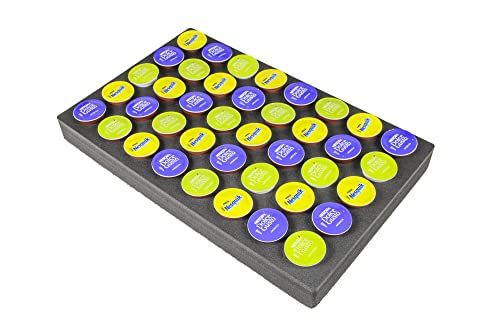 Polar Whale 2 Coffee Espresso Capsule Drawer Organizer Tray Inserts Compatible with Dolce Gusto Kitchen Home Office Waterproof Washable Black Foam 40 Compartment 12.75 x 20.25 Inches