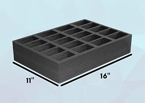 Polar Whale 2 Large Compact Organizer Stands Premium Durable Black Foam Tray Washable Waterproof Insert Storage for Home Bathroom Bedroom Cosmetic 16 x 11 x 3 Inches 20 Compartments