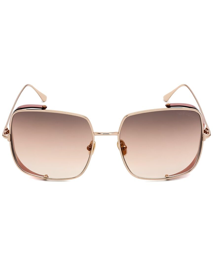 Tom Ford TF 0901 Toby-02 sunglasses color 28F Shiny Rose Gold/Brown gradient
