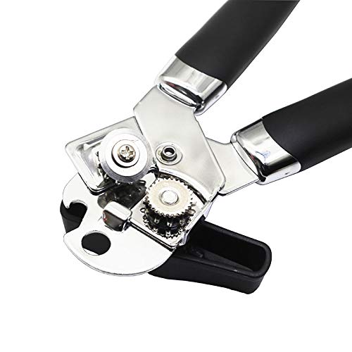 Stainless Steel Handheld Manual Can Opener, Portable, Heavy Duty, Multi Purpose, Premium Smooth Edge for Home Kitchen & Restaurants