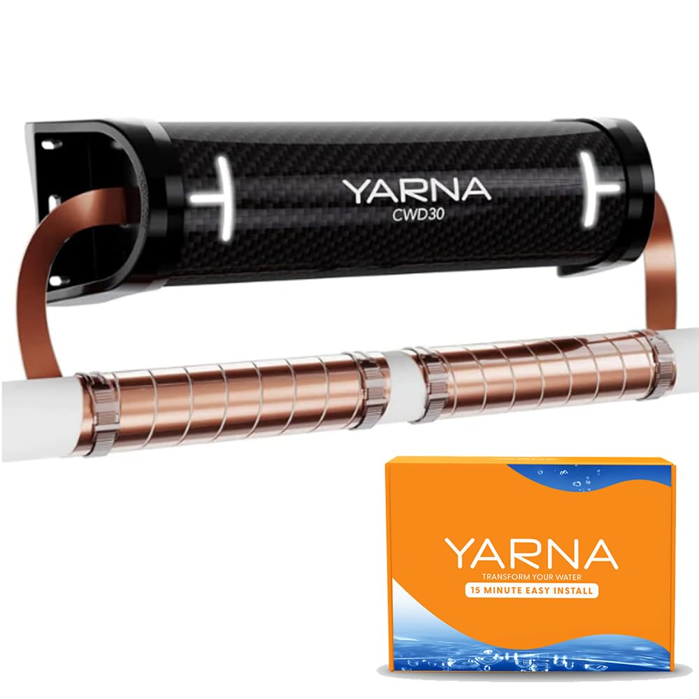 YARNA Capacitive Electronic Water Descaler System - Alternative No Salt Water Softener System for Whole House, Reduces The Effects of Limescale [Max 2" Pipe]