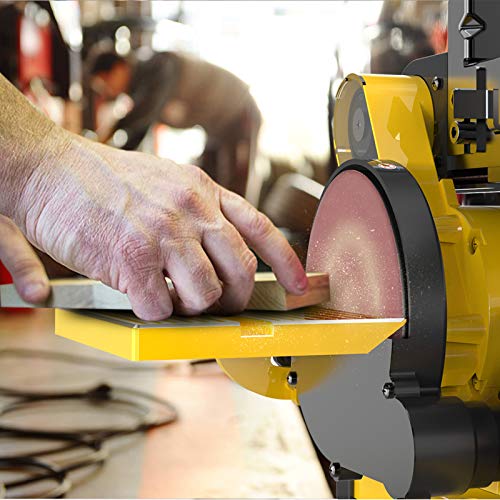 Woodskil 4.3A Belt Sander, 4 x 36 in. Belt & 6 in. Disc Sander, Double Dust Exhaust Port, Steel Base, 2Pcs Sandpapers Included