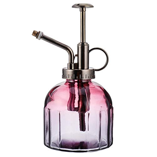 YARNOW Glass Watering Spray Bottles Vintage Plant Mister with Top Pump Decorative Watering Can Indoor Outdoor Watering Pot for Plants Flower