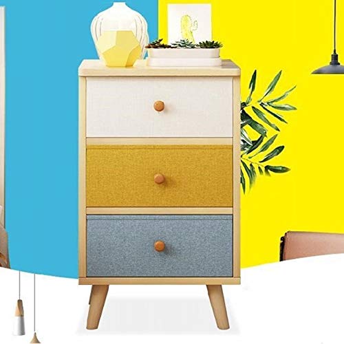 ZHAOLEI Bedside Table Mini Minimalist Bedroom Storage Cabinet, Bedside Table with Three Drawer Design