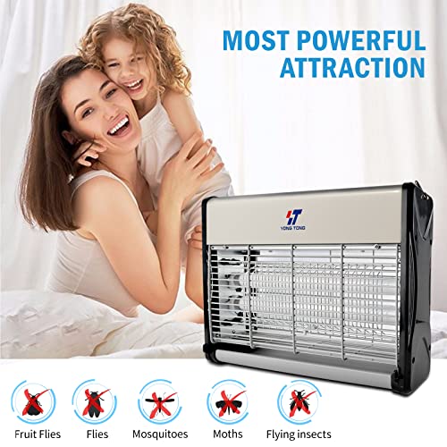 YONGTONG Set n Zap!Indoor High-Powered 3000V Electric Mosquito Killer, Pest Control Bug Zapper with 20W Light for Moth, Wasp, Fly, Mosquito Lamp for Apartment, Kitchen, Office, Restaurant