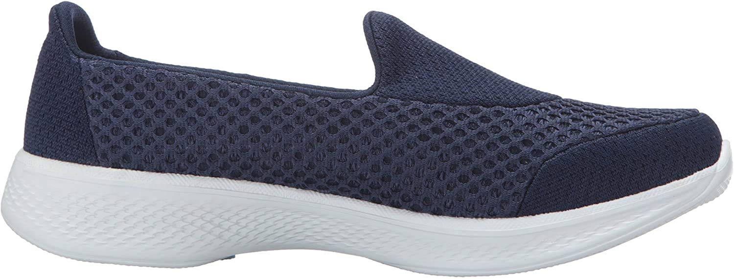 Skechers Performance Women's Go Walk 4 Kindle Slip-On Walking Shoe, Navy/White, 9.5 Wide