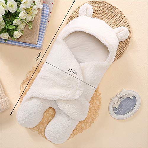 Nunibum Baby Swaddle Blanket Boys Girls Cute Cotton Plush Receiving Blanket Newborn Sleeping Wraps for 0-6 Months