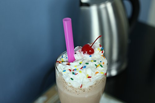 Sonrise 10 1/2" x 1/2" Extra Wide Long Neon Smoothie Boba Milkshake Straws (100)