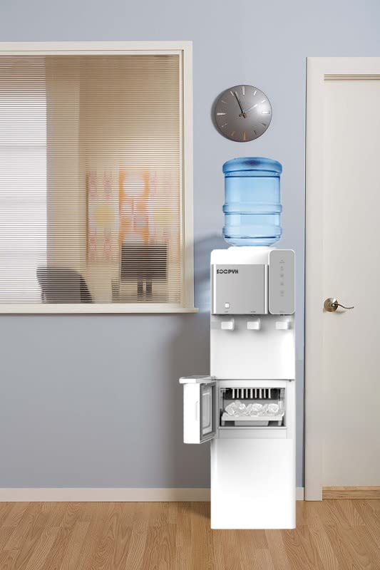 SOOPYK Hot and Cold Water Dispenser with Ice Maker for 5 Gallon Bottle Water Cooler Dispenser Built-in Ice Maker 27 lbs in 24 hrs with Child Safety Lock