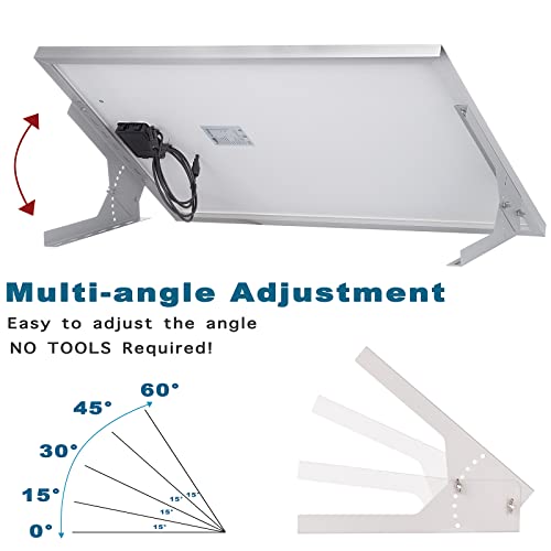 YAARZAR 100 Watt 12V Solar Panel Kit with Adjustable Solar Panels Tilt Mount Brackets and 30A 12V/24V PWM Solar Charge Controller for 12V Battery RV Boat Homes and Any Off-Grid Applications