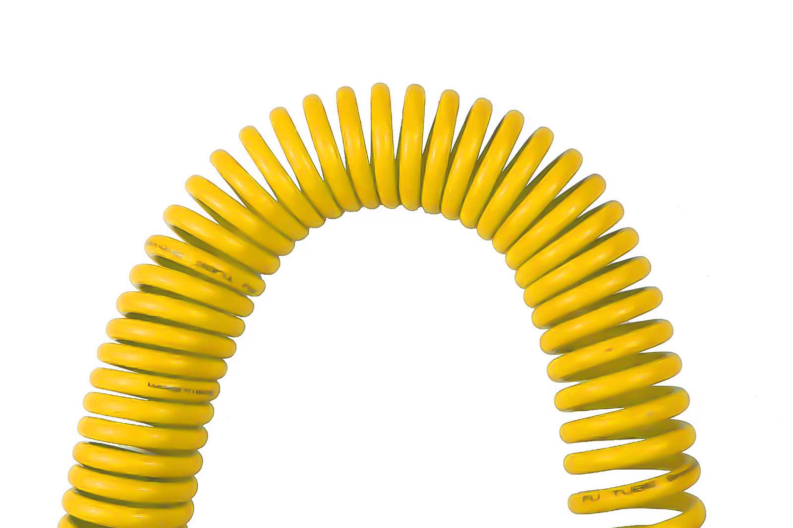 YOTOO Polyurethane Recoil Air Hose 1/4" Inner Diameter by 25' Long with Bend Restrictor, 1/4" Industrial Quick Coupler and Plug, Yellow