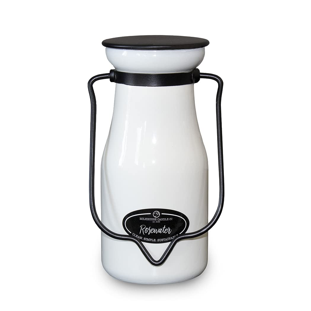 Milkhouse Candle Company, Creamery Glow Collection Scented Soy Candle: Milkbottle Candle, Rosewater, 14 oz