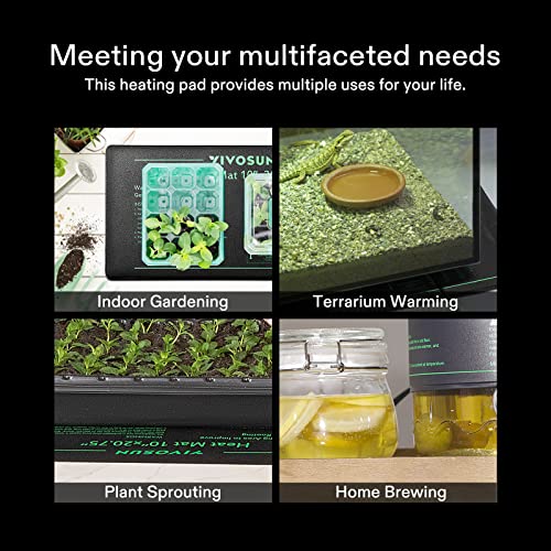 VIVOSUN 2 Pack Durable Waterproof Seedling Heat Mat 10" x 20.75" UL & MET-Certified Warm Hydroponic Heating Pad for Germination, Indoor Gardening, Greenhouse