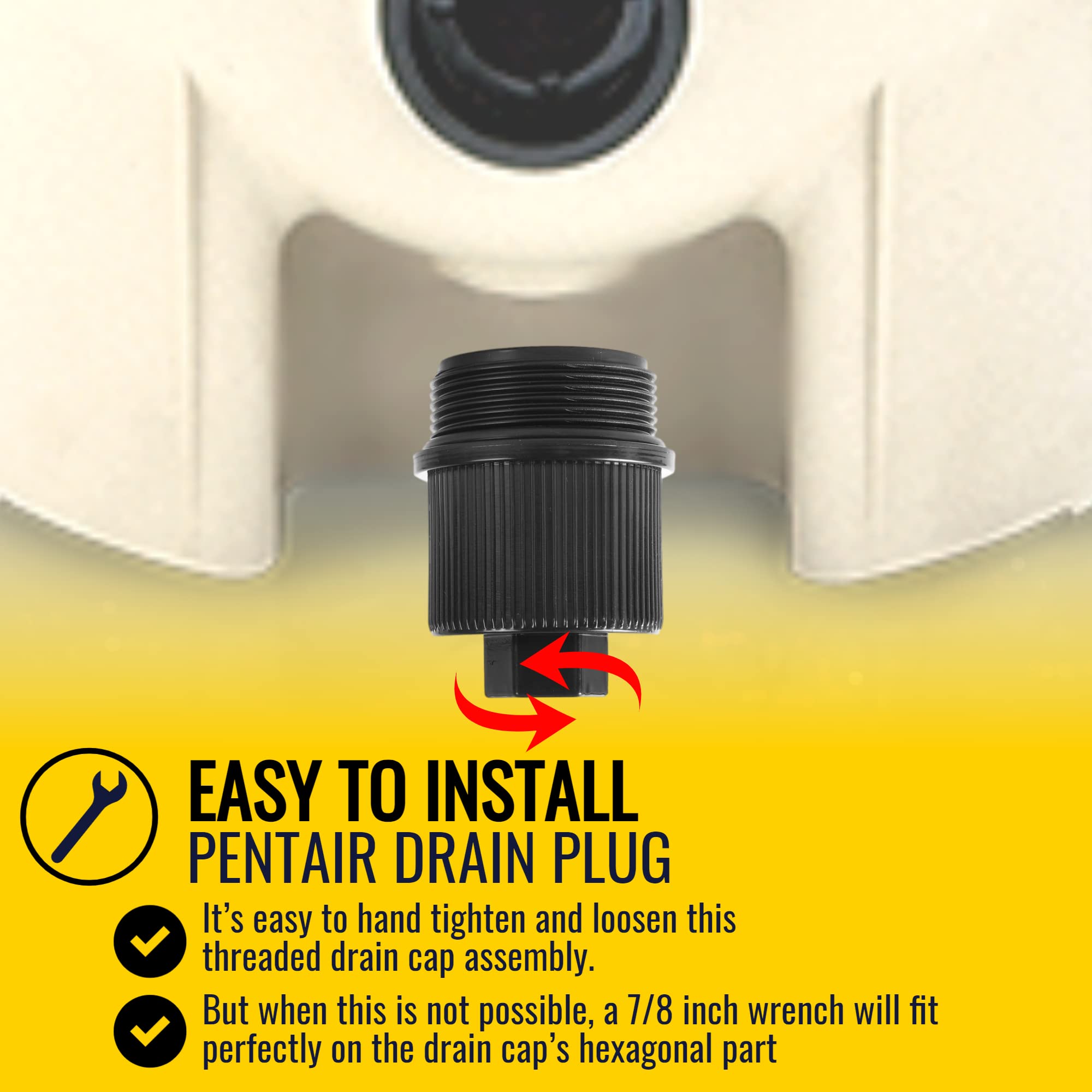 TonGass Drain Plug Cap Assembly Replaces 190030 Fits for Pool and Spa Filter for Pentair - Compatible with Clean & Clear Plus, FNS Plus, and Quad D.E. Filters - Pentair Drain Cap with O-Ring