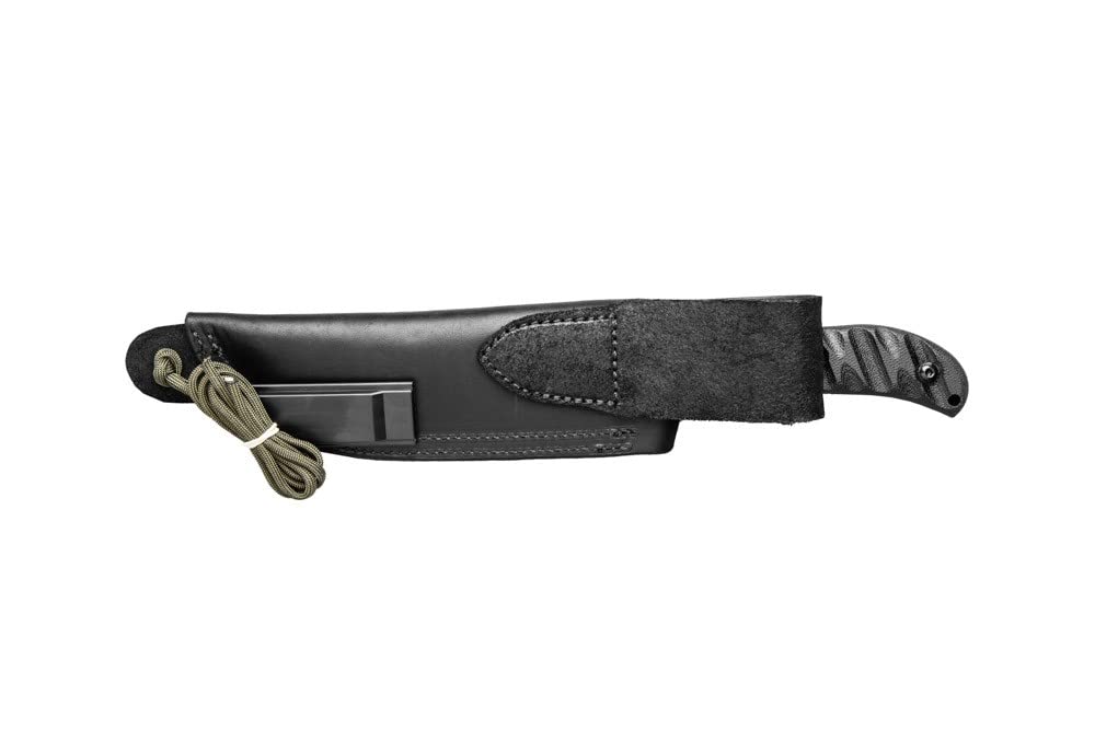 Tops Knives Silent Hero - Sniper Gray Blade Finish - Fixed Blade Knife - Black Leather Sheath (Rocky Mountain Tread Handle)
