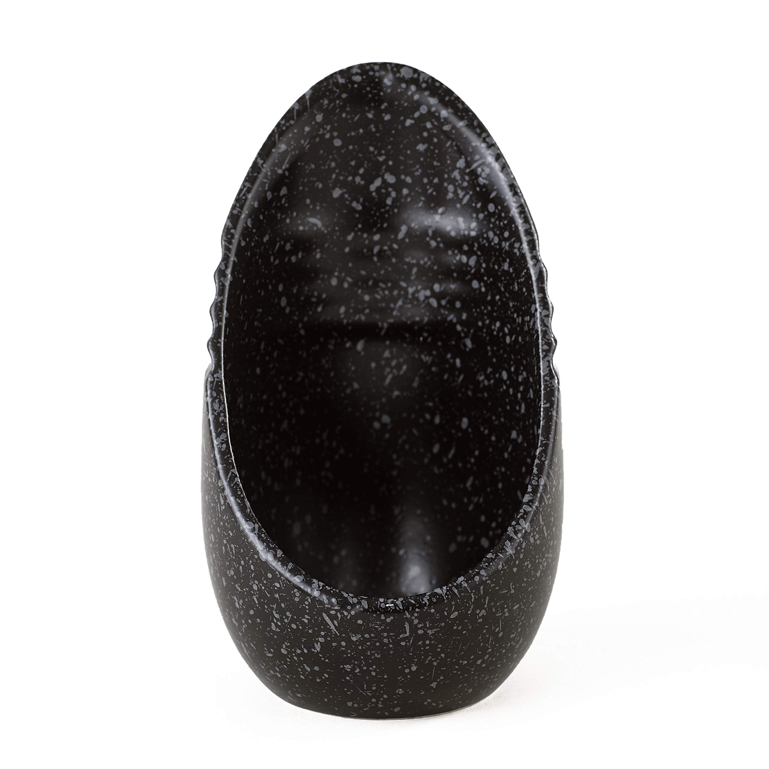 Speckled Earthenware Spoon Rest for Kitchen Stoves and Countertops - Black