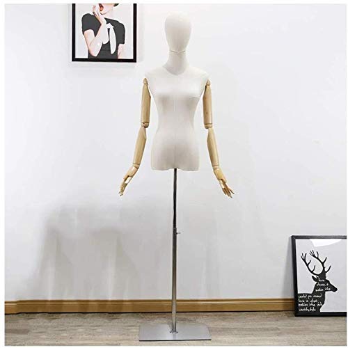 Mannequin Dress Form Torso Mannequin Torso Female Tailors Dummy Mannequin Dressmakers Dummies Display Bust with Arm Active Suitable for Clothing Show (Gold Medium) (Silve