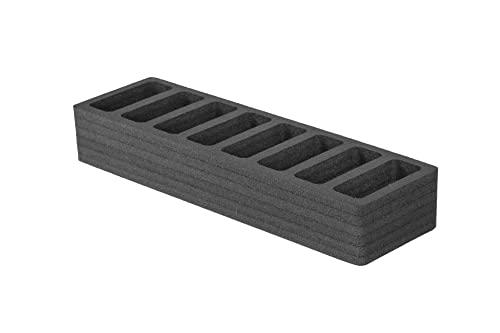 Polar Whale Compact Organizer Stand Premium Durable Black Foam Tray Washable Waterproof Insert Storage for Home Bathroom Bedroom Cosmetic 13.7 x 4.1 x 2 Inches 8 Compartments