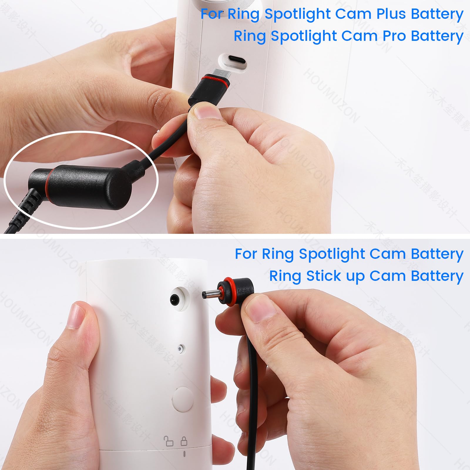 Ring Camera Solar Panels, Solar Panel Charger for Ring Stick Up Cam 2nd & 3rd Gen, Ring Spotlight Cam Battery, 5V 4.5W Output Super Fast Charging (3Pack-Black)