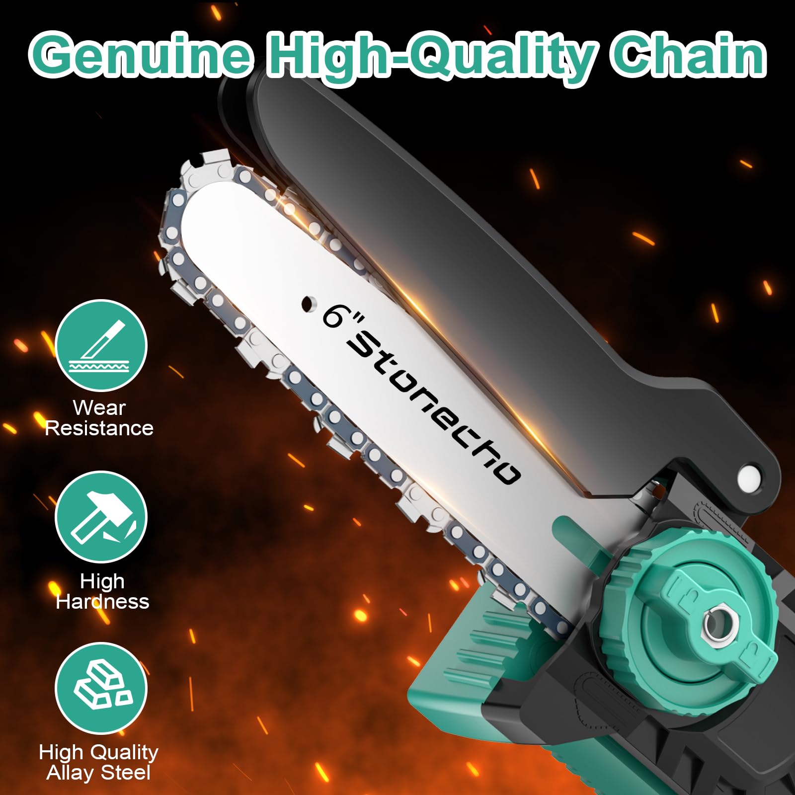 Mini Chainsaw Cordless 6 inch, Upgraded Brushless Mini Chainsaw, 2*2000mAh Battery 3 Chains Mini Electric Chainsaw, One-Handed Portable Handheld Chainsaw for Garden Courtyard Tree Branch Wood Cutting