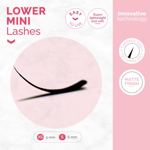 RB RENATA BEAUTY False Bottom Lashes – 120pcs Lower Lashes – Premium Individual Eyelashes Short 5mm/6mm – Synthetic Fiber – Faux Individual Extensions with Invisible Flat Band – Matte Black