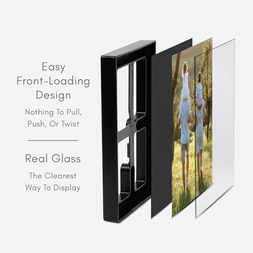 MANTELLO ESSENTIALS 8x10 Picture Frame, 8x10 Frame - Set of 6 - Black Frames 8x10, Picture Frames for Wall and Tabletop