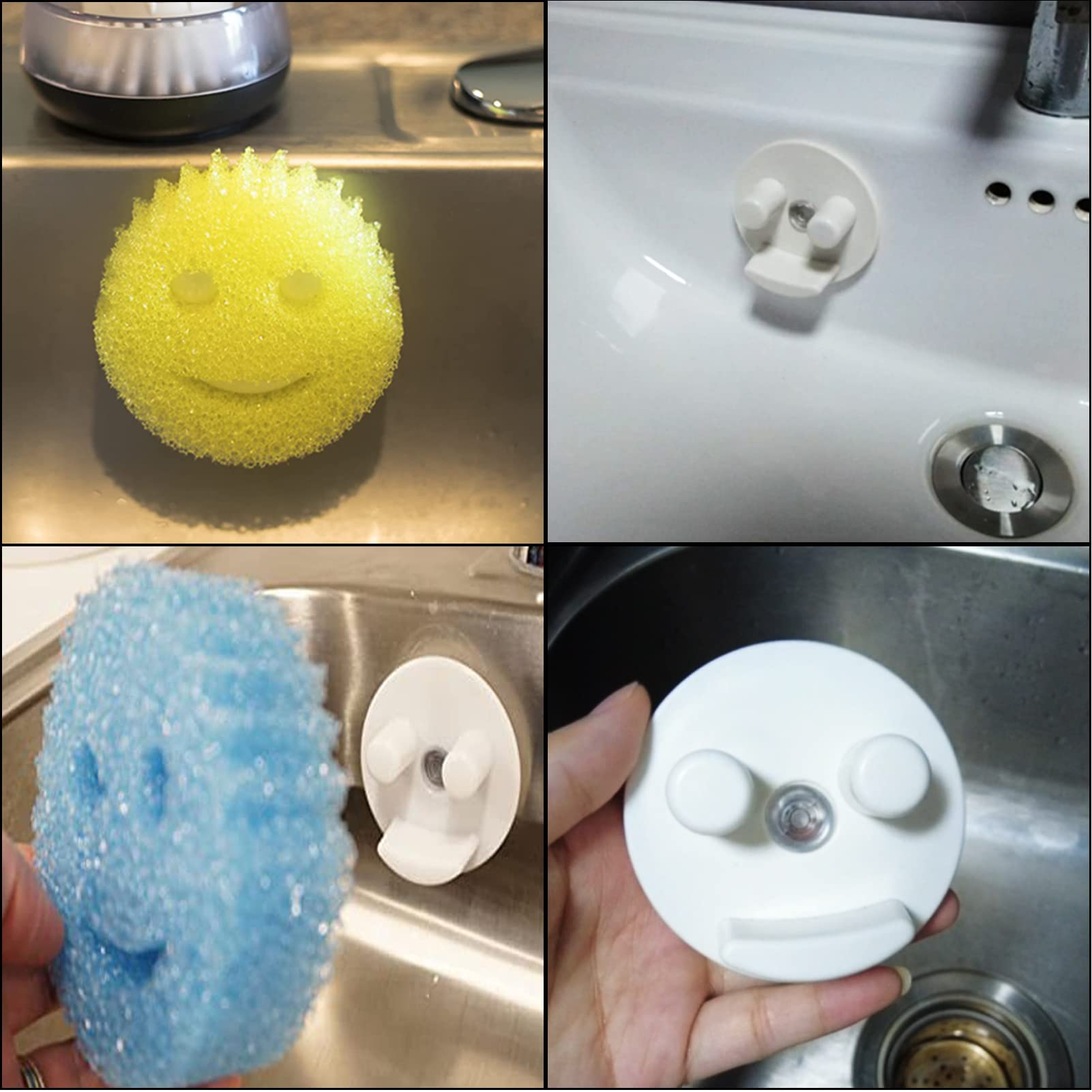 Sponge Holder, Sponge Caddy with Suction Cup Installation, Sponge Sink Organizer for Kitchen and Bathroom, for Holding Smiley Sponges(Sponges Not Included)…