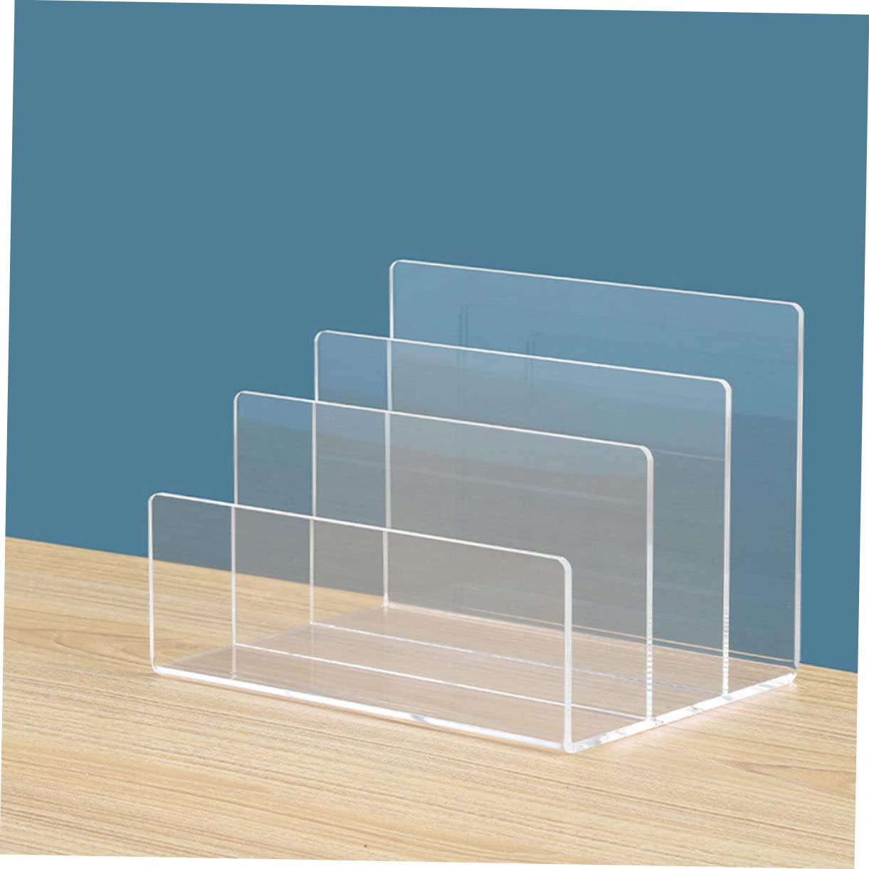 NUOBESTY Multi Compartment Storage Box bin Organizer envelopes Acrylic Holder Acrylic File Organizer File Rack File Folder Organizer Multi-Compartment File Sorter Desk Office Shelf
