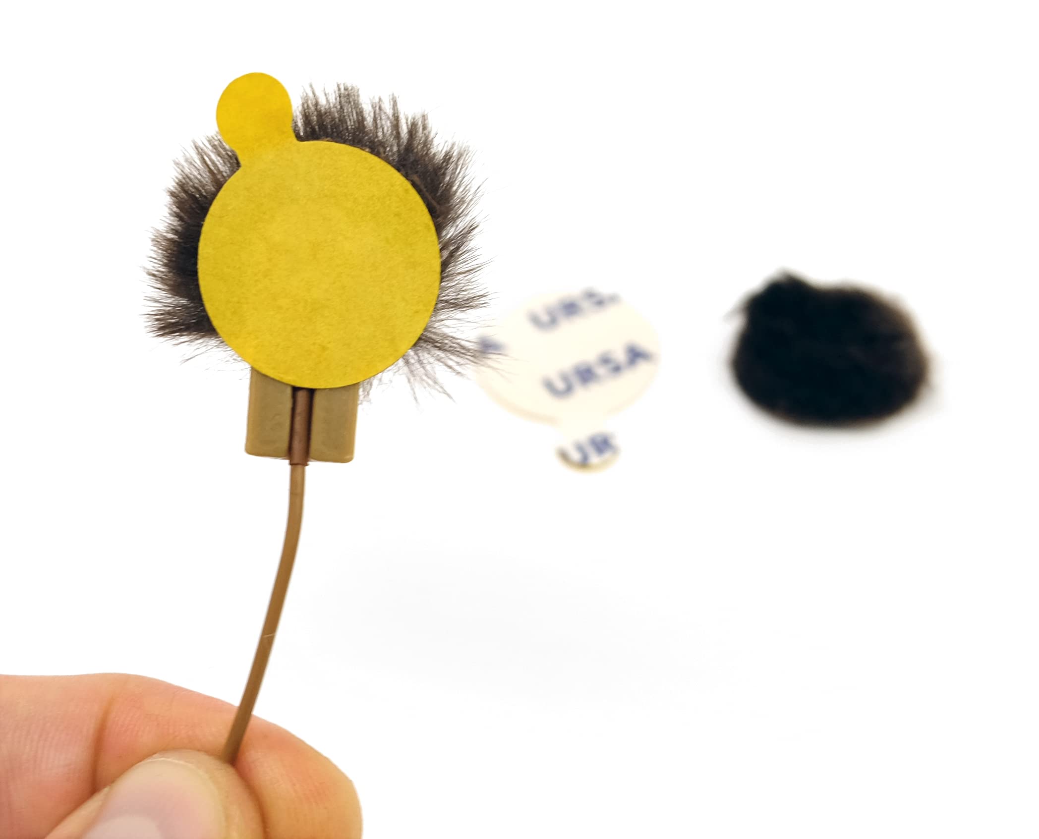 URSA Fur Circles - Mini Windshields for Lavalier/Lapel Microphones. Reduce Wind Noise & Clothing Rustle. Compatible with Sennheiser, RODE, Sanken, Tascam & More (9x Circles + 30x Stickies, MultiPack)