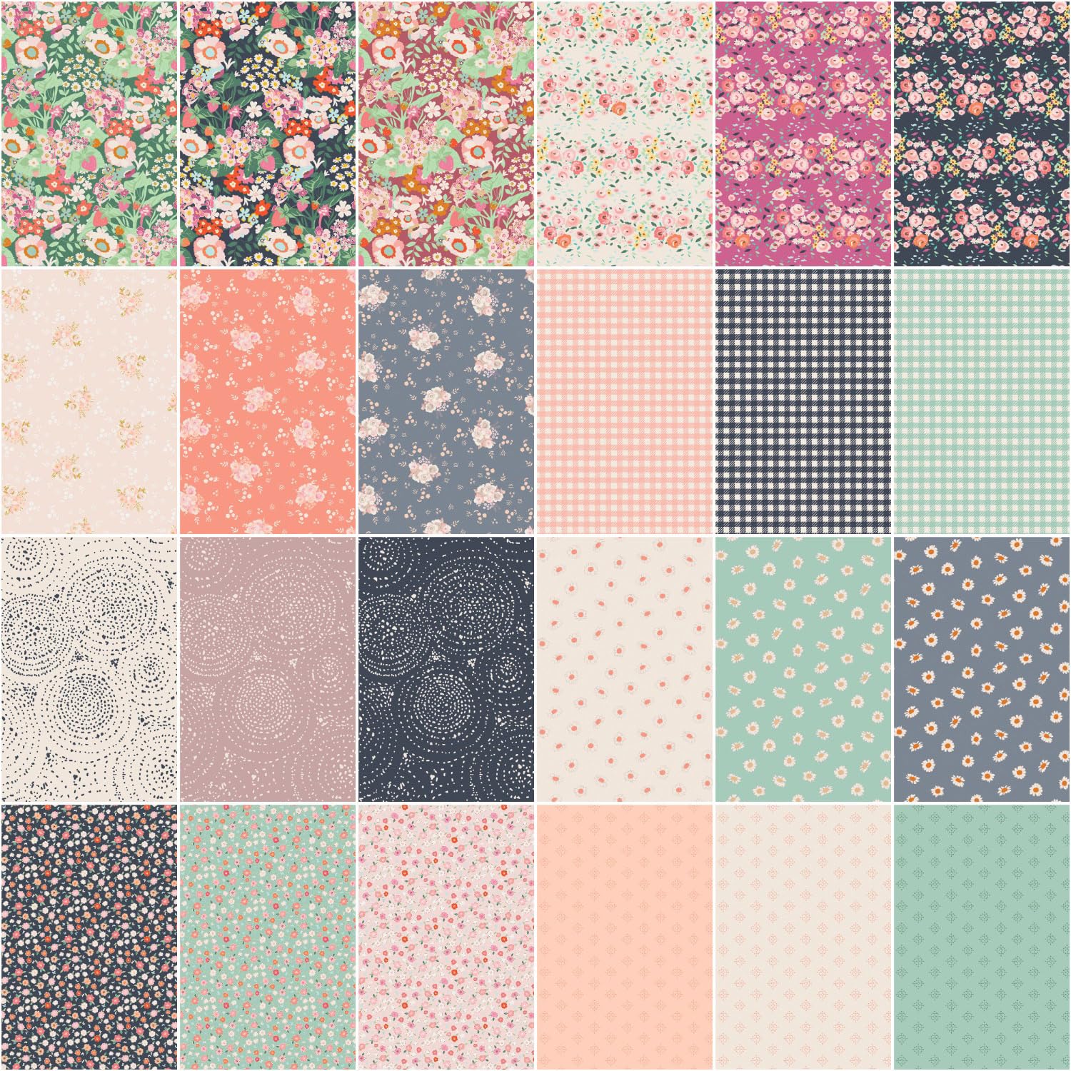 Minki Kim in The Afterglow 5" Stacker 42 5-inch Squares Charm Pack Riley Blake Designs 5-13370-42