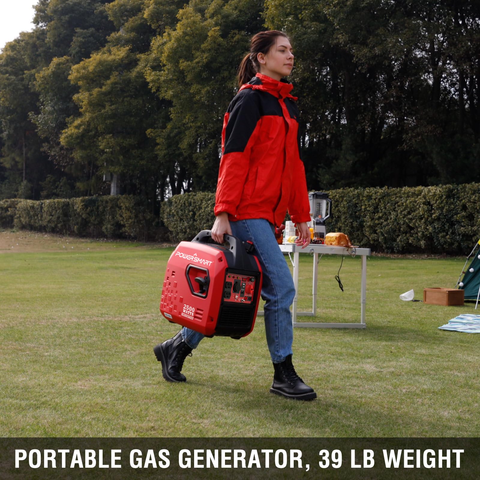 PowerSmart 1200W Portable Generator with 2-Stroke Engine, Ultralight & Carrying Handle, EPA & CARB Compliant