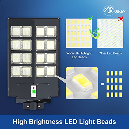 WYWNA JX1000 Solar Street Light Outdoor Solar Lights Plus BC800 Solar Motion Street Light for Parking Lot Garage