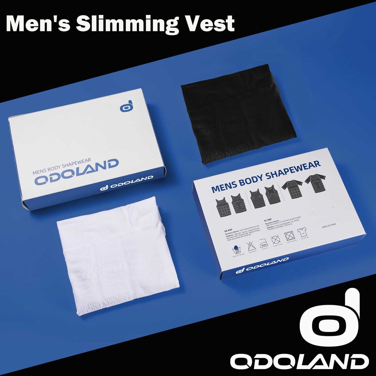 Odoland Men's Body Shaper Slimming Shirt Tummy Vest Thermal Compression Base Layer Slim Muscle Tank Top Shapewear, Black, M